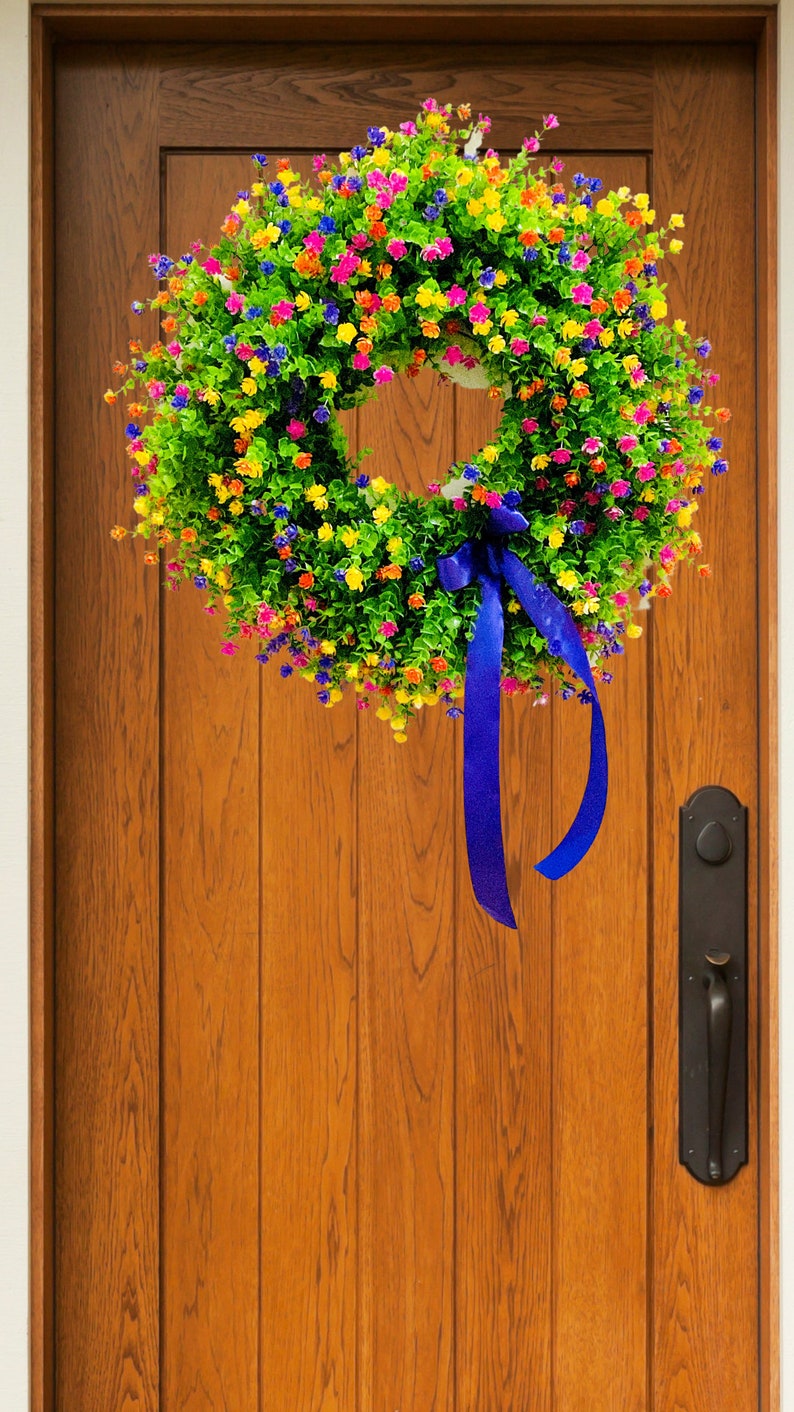Summer and Spring Door Wreath Colorful Summer Wreath - Etsy