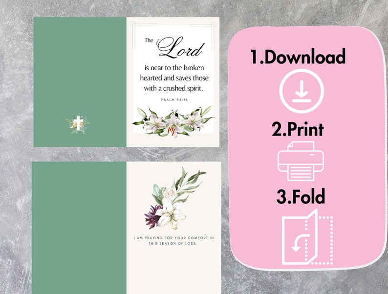 Christian Sympathy Card Printable Religious Condolence Card - Etsy