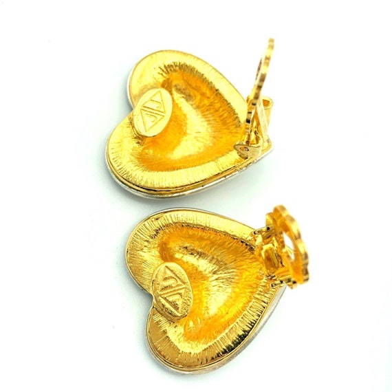 Gold Judith Jack Puffy Heart Sterling Vintage Clip-On… - Gem