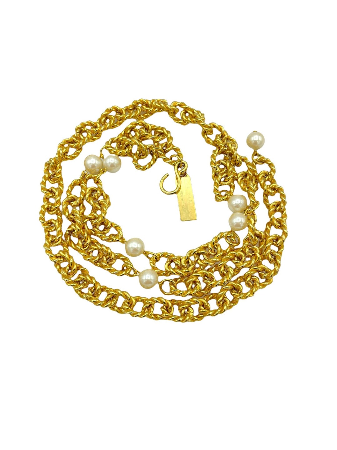 Gold Bib Chain Charm Vintage Belt the Limited | Statement Chain & Pearl ...