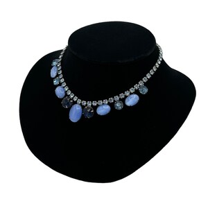 Vintage Blue Rhinestone Choker Necklace Vintage Rhinestone Necklace - Etsy