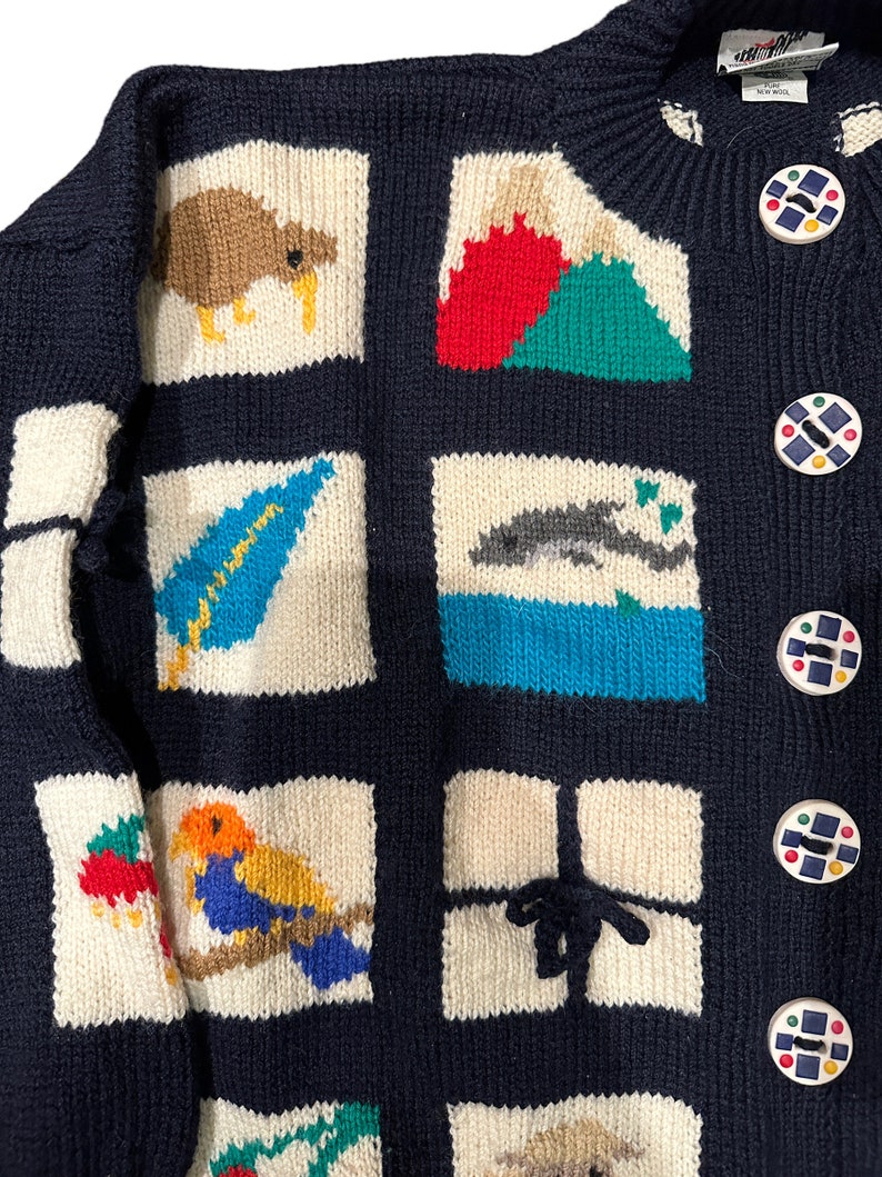 Bonz New Zealand Wool Holiday Vintage Button Cardigan Sweater - Etsy