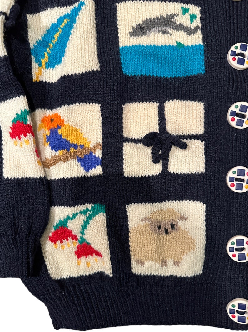 Bonz New Zealand Wool Holiday Vintage Button Cardigan Sweater - Etsy