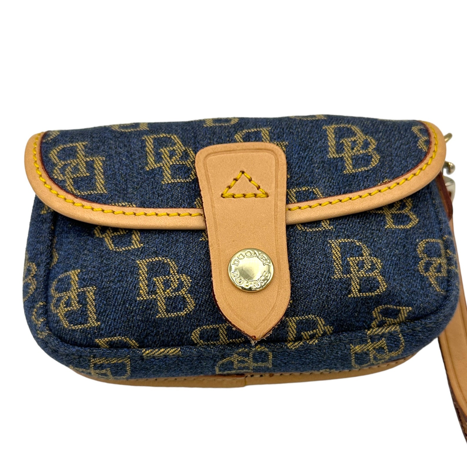 Dooney Bourke Blue Denim Logo Wristlet Flap Bag Made in USA Vintage - Etsy