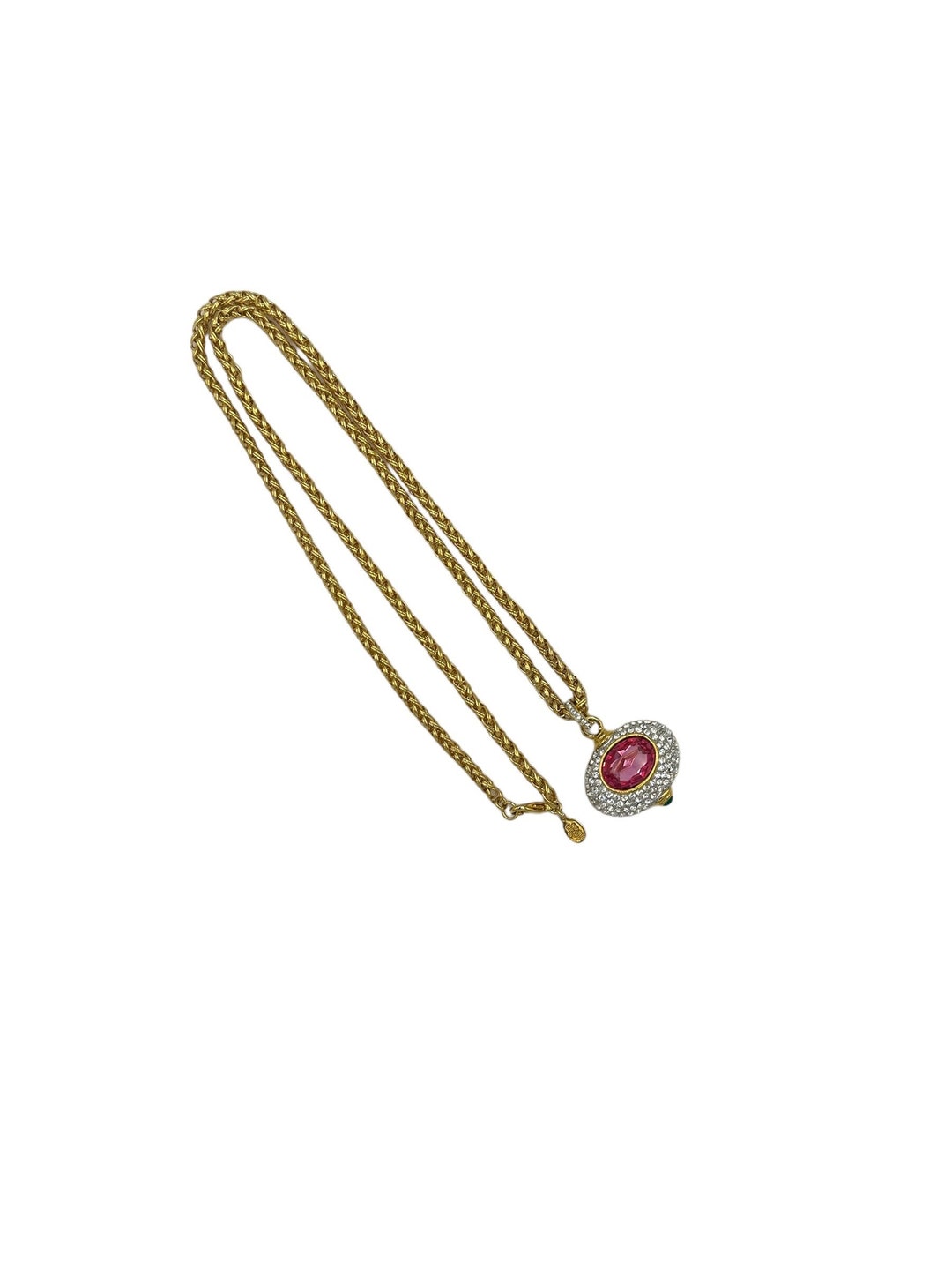 Nolan Miller Large Pink Crystal Goddess Necklace Reversible Pendant - Etsy