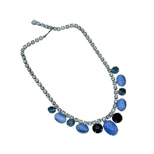 Vintage Blue Rhinestone Choker Necklace Vintage Rhinestone Necklace - Etsy