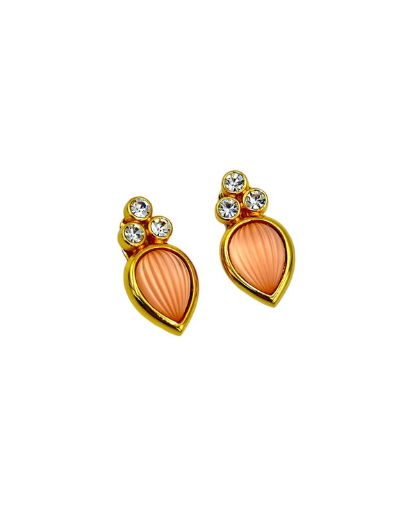 Piscitelli Gold Pink Frosted Glass Classic Clip-On Ea… - Gem
