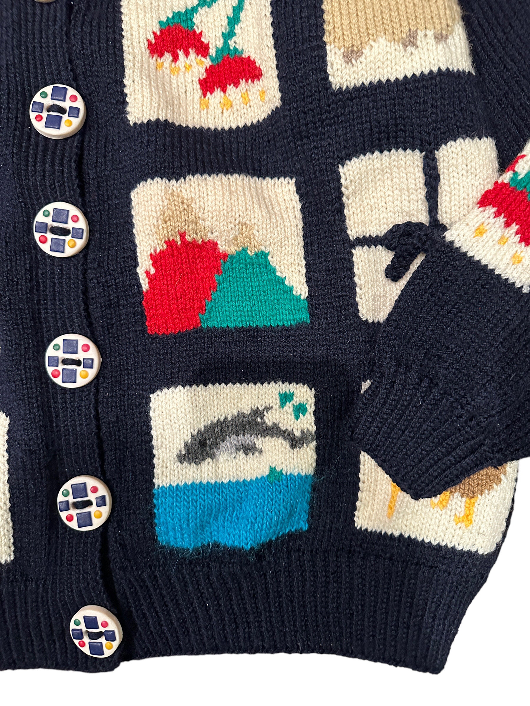 Bonz New Zealand Wool Holiday Vintage Button Cardigan Sweater - Etsy