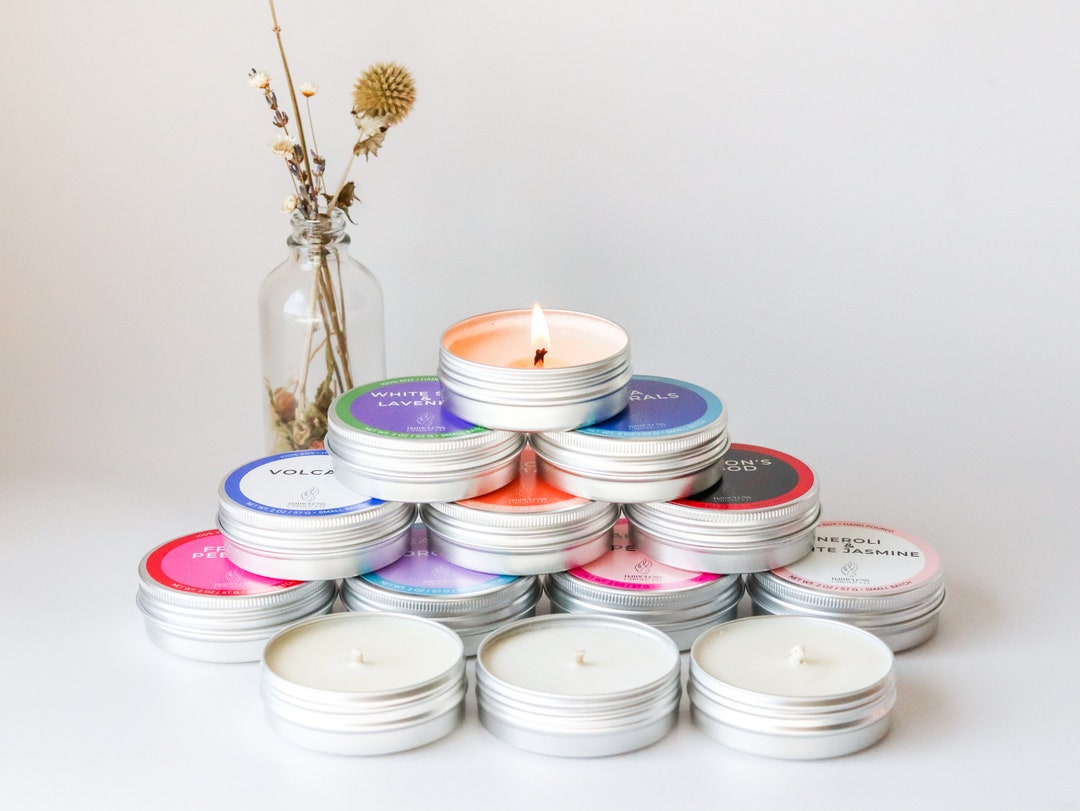Soy Candle Samples 2 Oz. Tin Jar Candle Samples. Set of 10. - Etsy