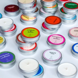 Soy Candle Samples 2 Oz. Tin Jar Candle Samples. Set of 10. - Etsy