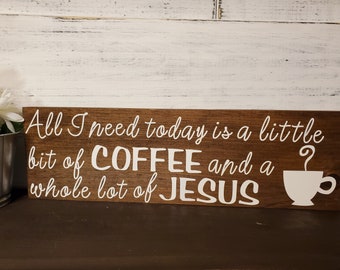 Coffee and Jesus Sign | Etsy
