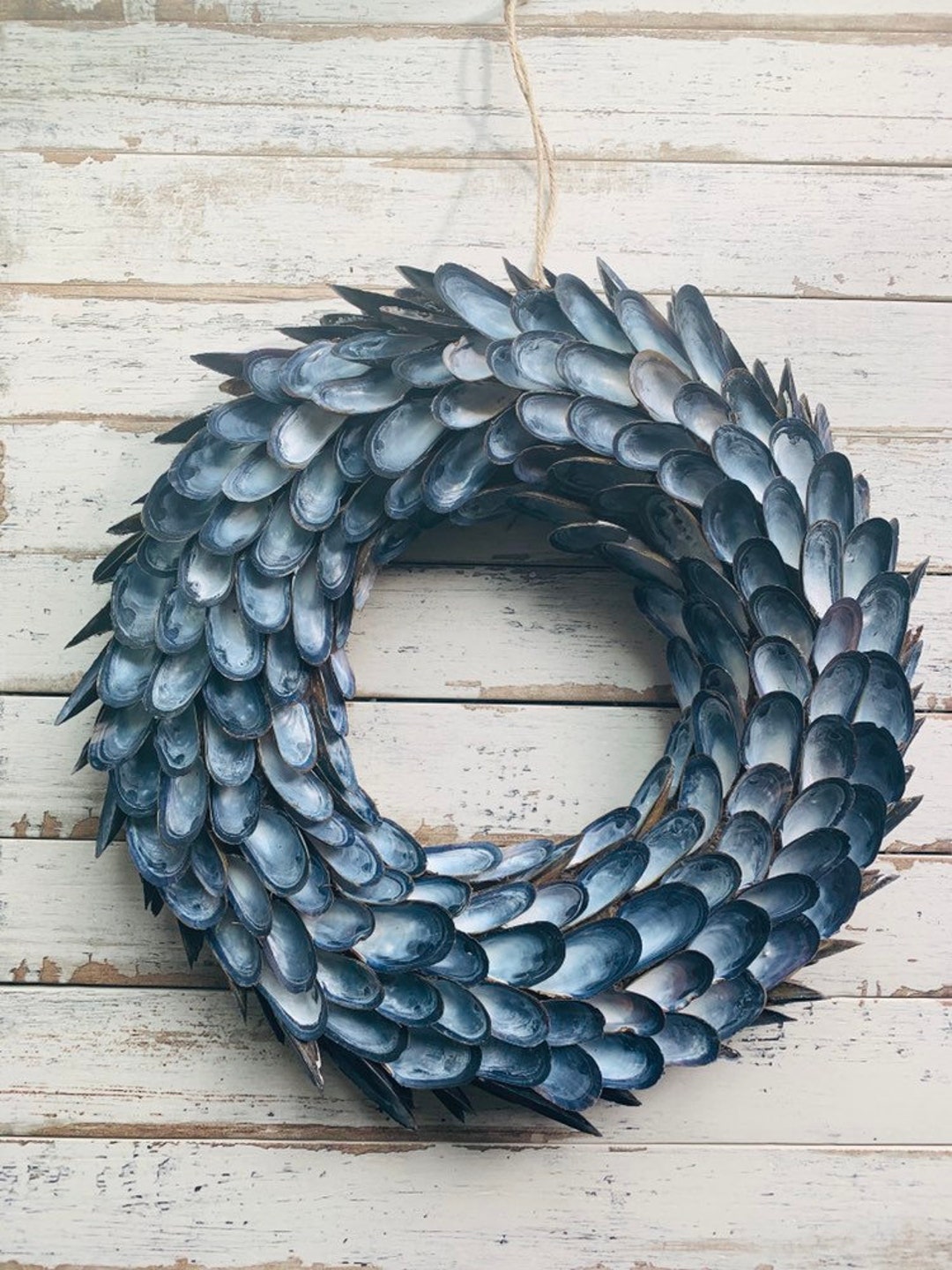 XL Mussel Wreath, Wreaths Made With Seashells, Wreaths Made for Beach ...