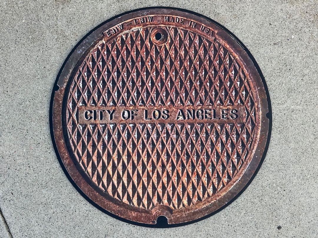 Los Angeles the City of Los Angeles Manhole Cover Plush Floor Mat new ...