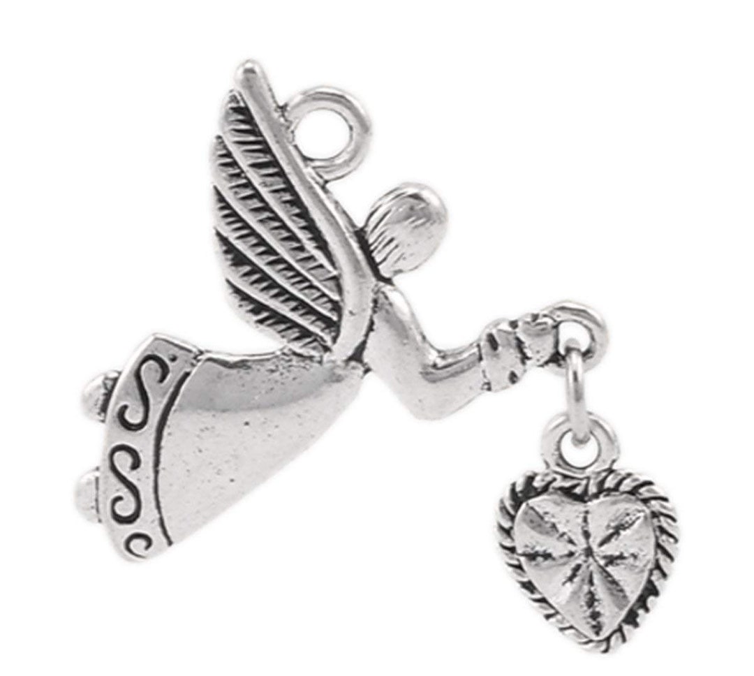 Angel Love Charm With Dangle Heart-set of 5 342 - Etsy