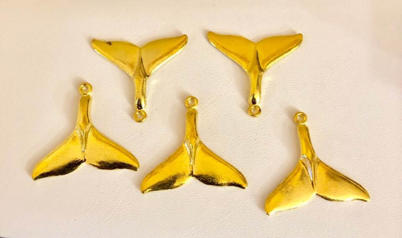 Set of 5- Mermaid Tail/whale Fluke Charms 300 - Etsy