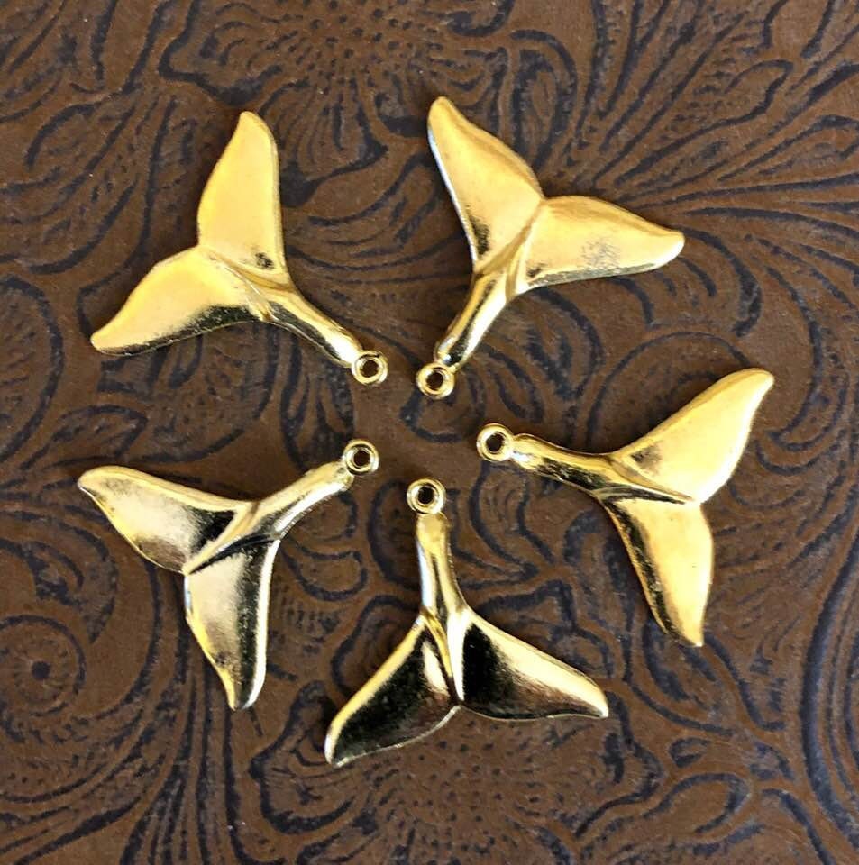Set of 5- Mermaid Tail/whale Fluke Charms 300 - Etsy