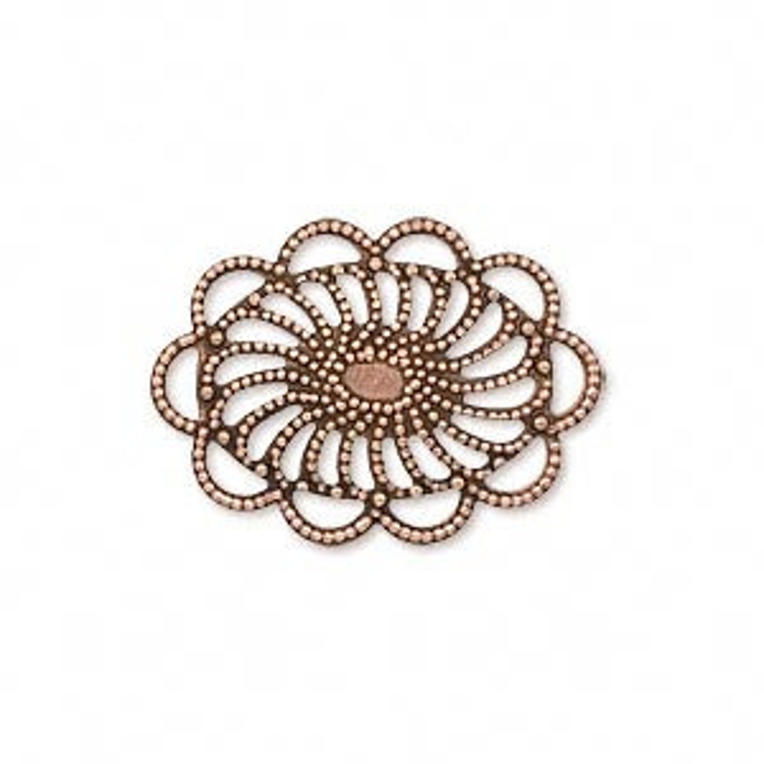Fancy Oval Connector/component With Filigree Design - Etsy