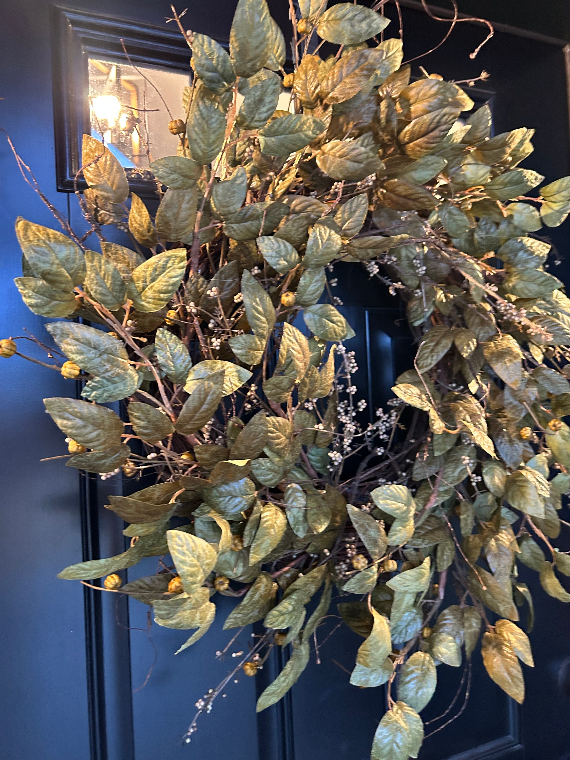 Farmhouse Greenery Wreath, Greenery Interior Decor, Year-round Greenery ...