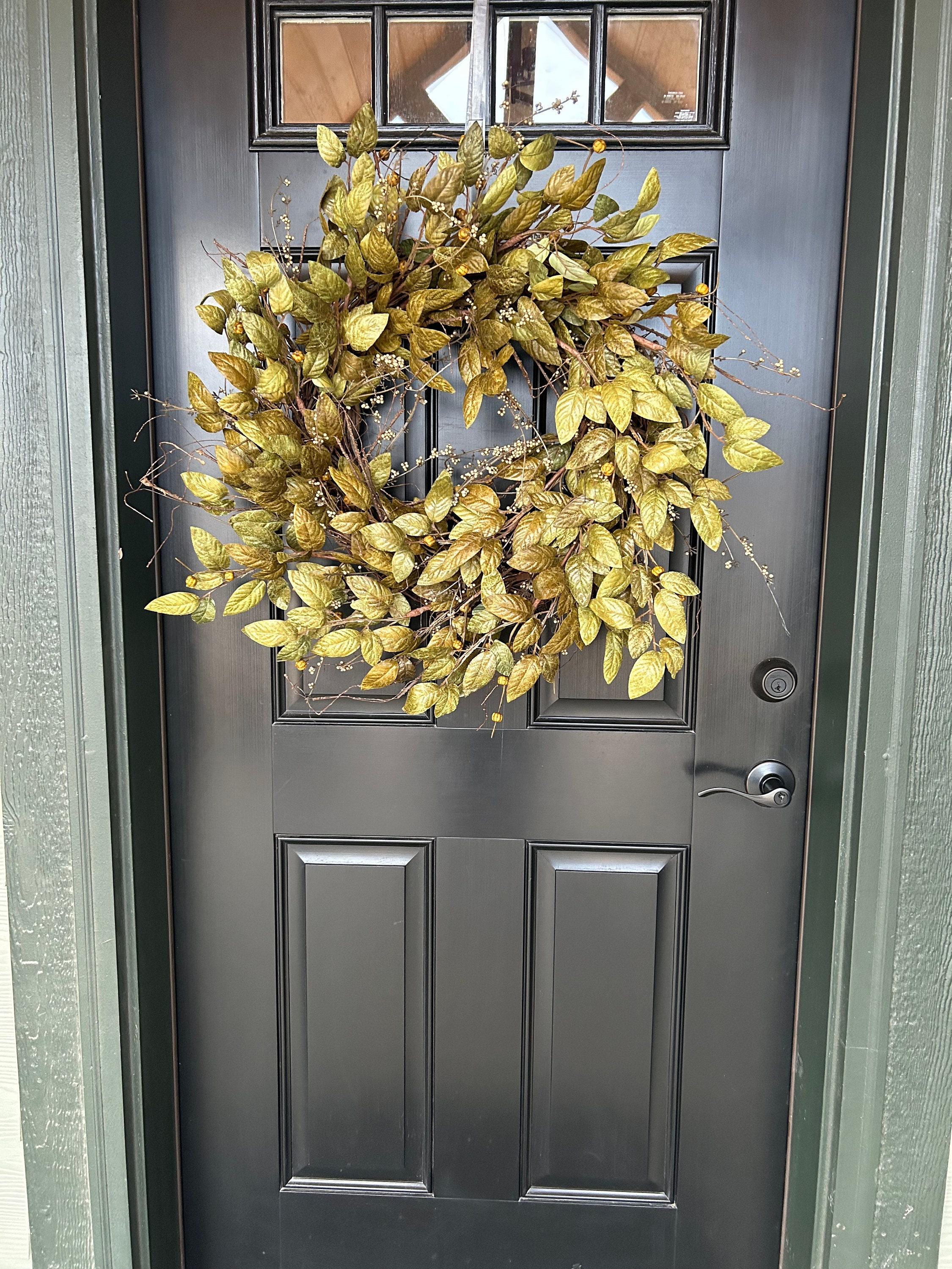 Farmhouse Greenery Wreath, Greenery Interior Decor, Year-round Greenery ...