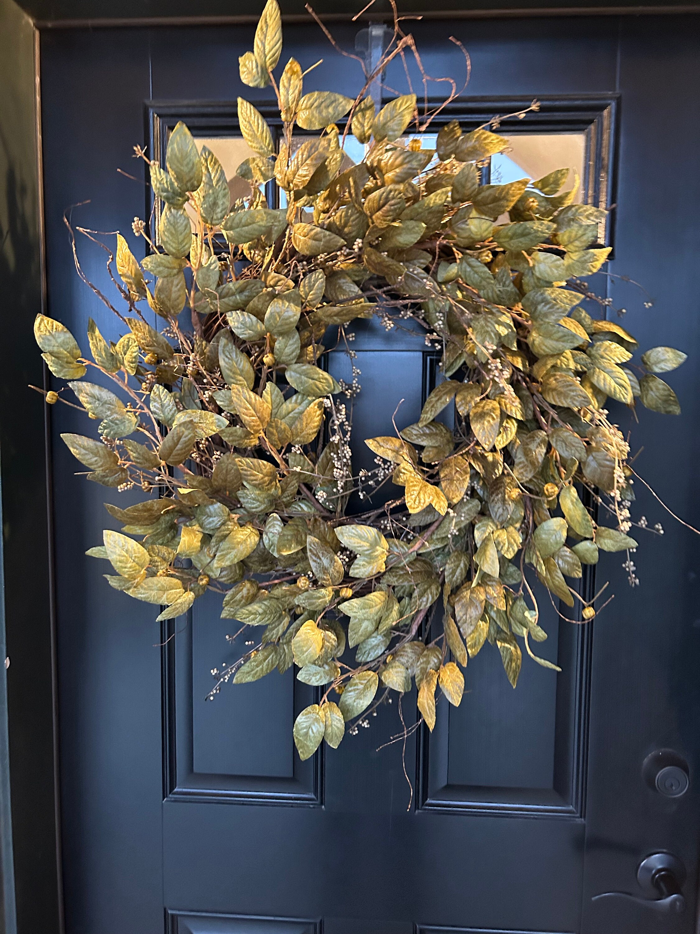 Farmhouse Greenery Wreath, Greenery Interior Decor, Year-round Greenery ...