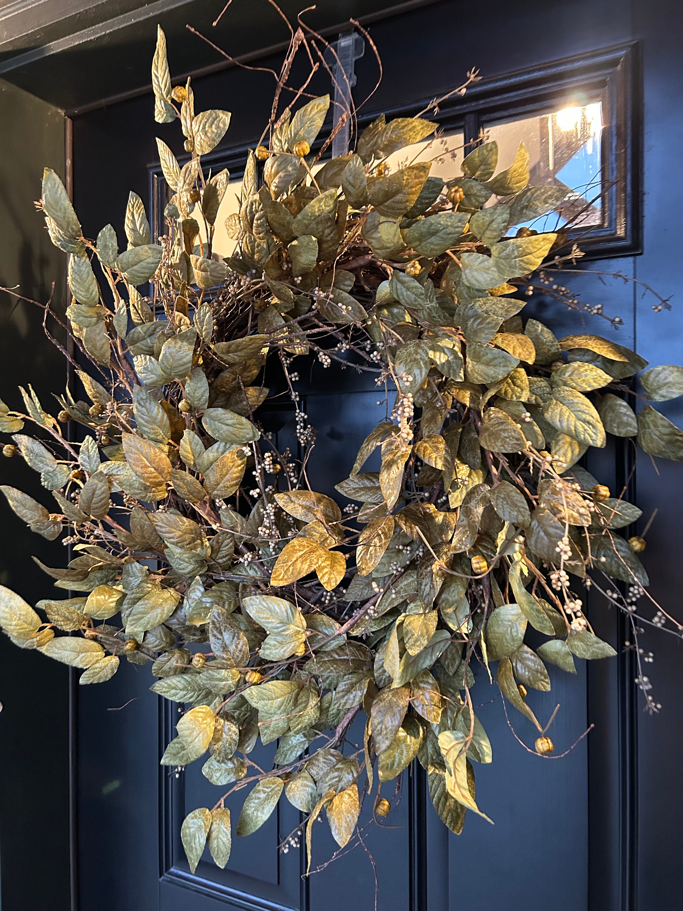 Farmhouse Greenery Wreath, Greenery Interior Decor, Year-round Greenery ...