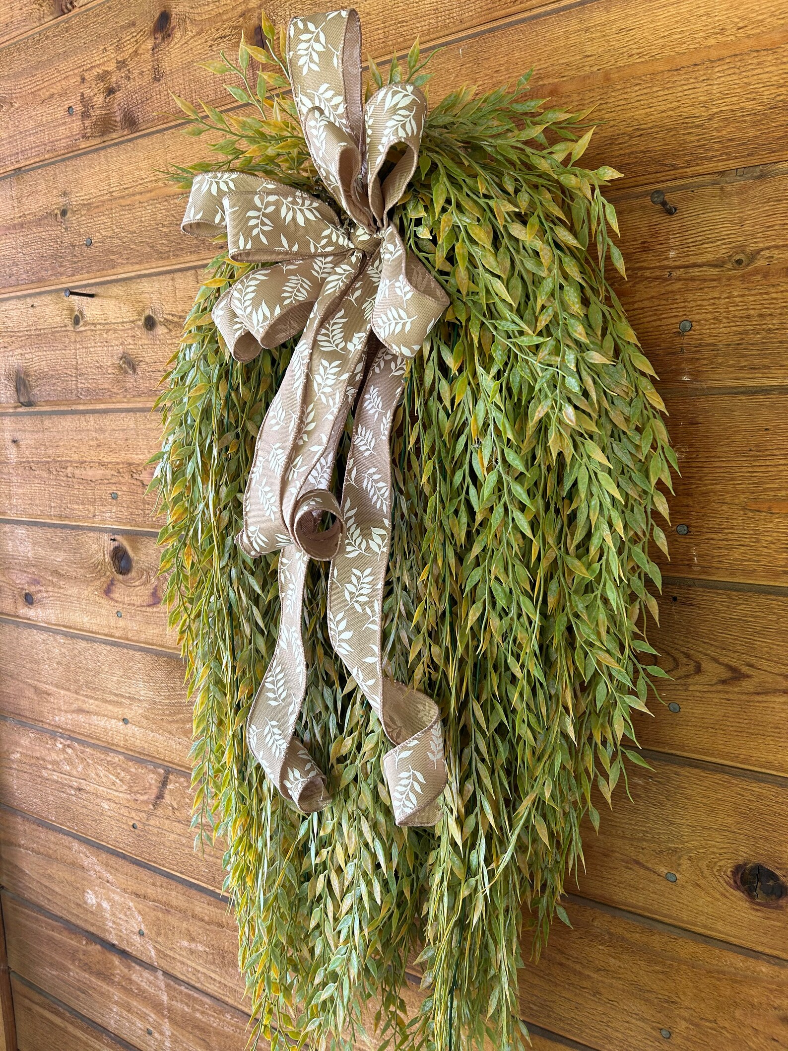 Cascading Fall Greenery Swag, Front Door Greenery Swag, Year-round ...