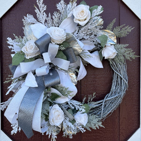 Silver Wreath - Etsy