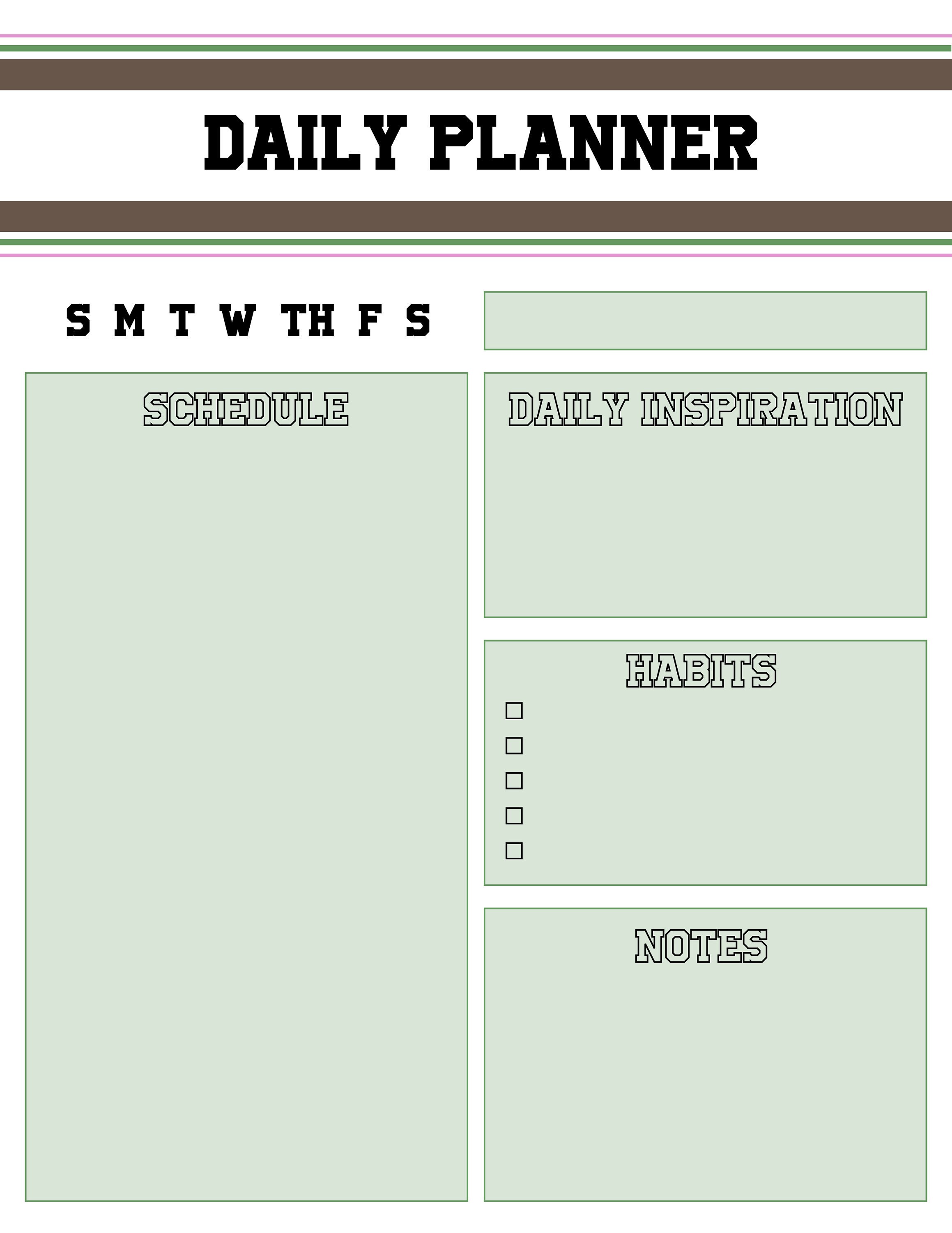 Preppy Daily Planner Bullet Journal Planning Sheet to Do - Etsy