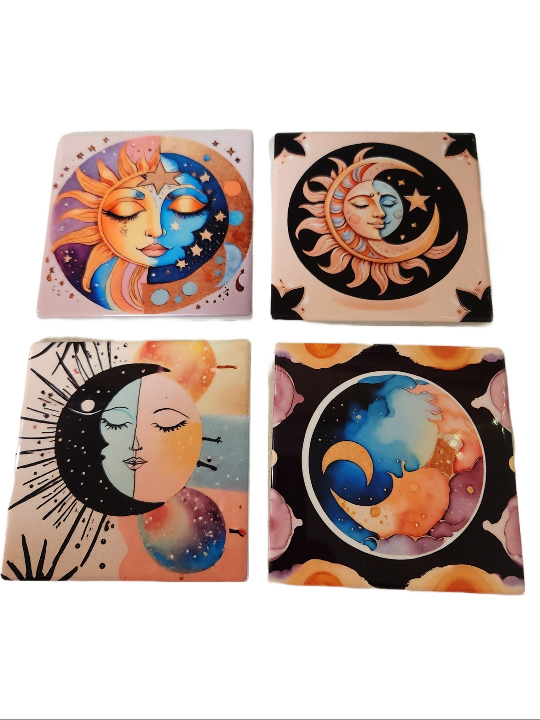Sun Moon 4in Coasters - Etsy