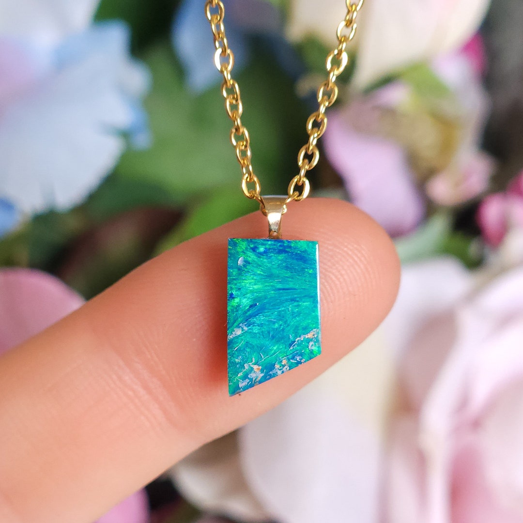 JASMINE | 14K Gold Bail, Australian Coober Pedy Opal Doublet Pendant ...