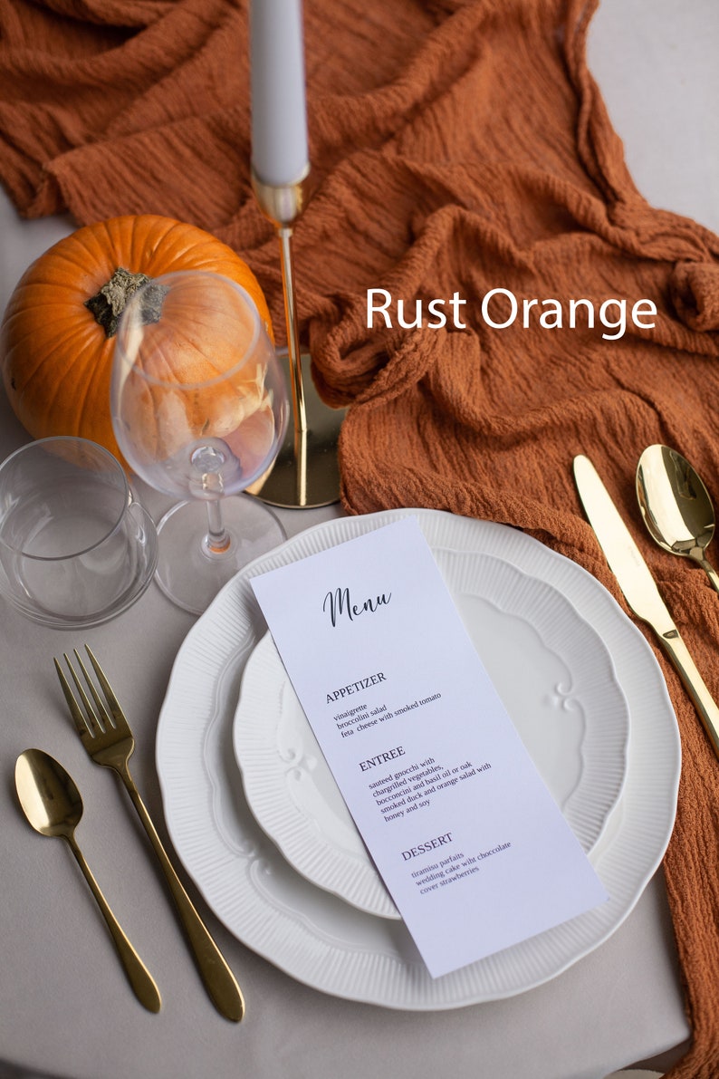 Terracotta Boho Wedding Cheesecloth Table Runner Wedding Arch - Etsy