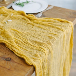 Mustard Table Runner Rustic Gauze Table Runner Wedding Arch Backdrop ...
