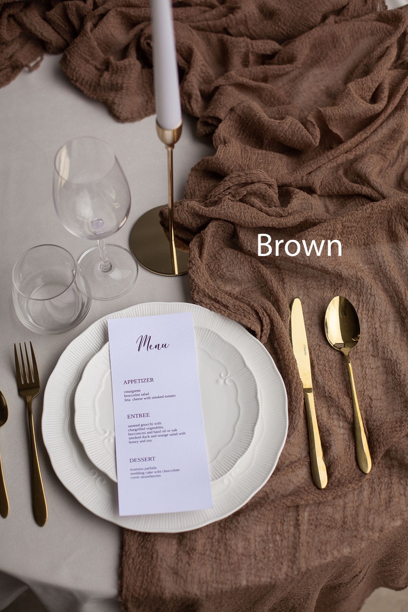Terracotta Boho Wedding Cheesecloth Table Runner Wedding Arch - Etsy
