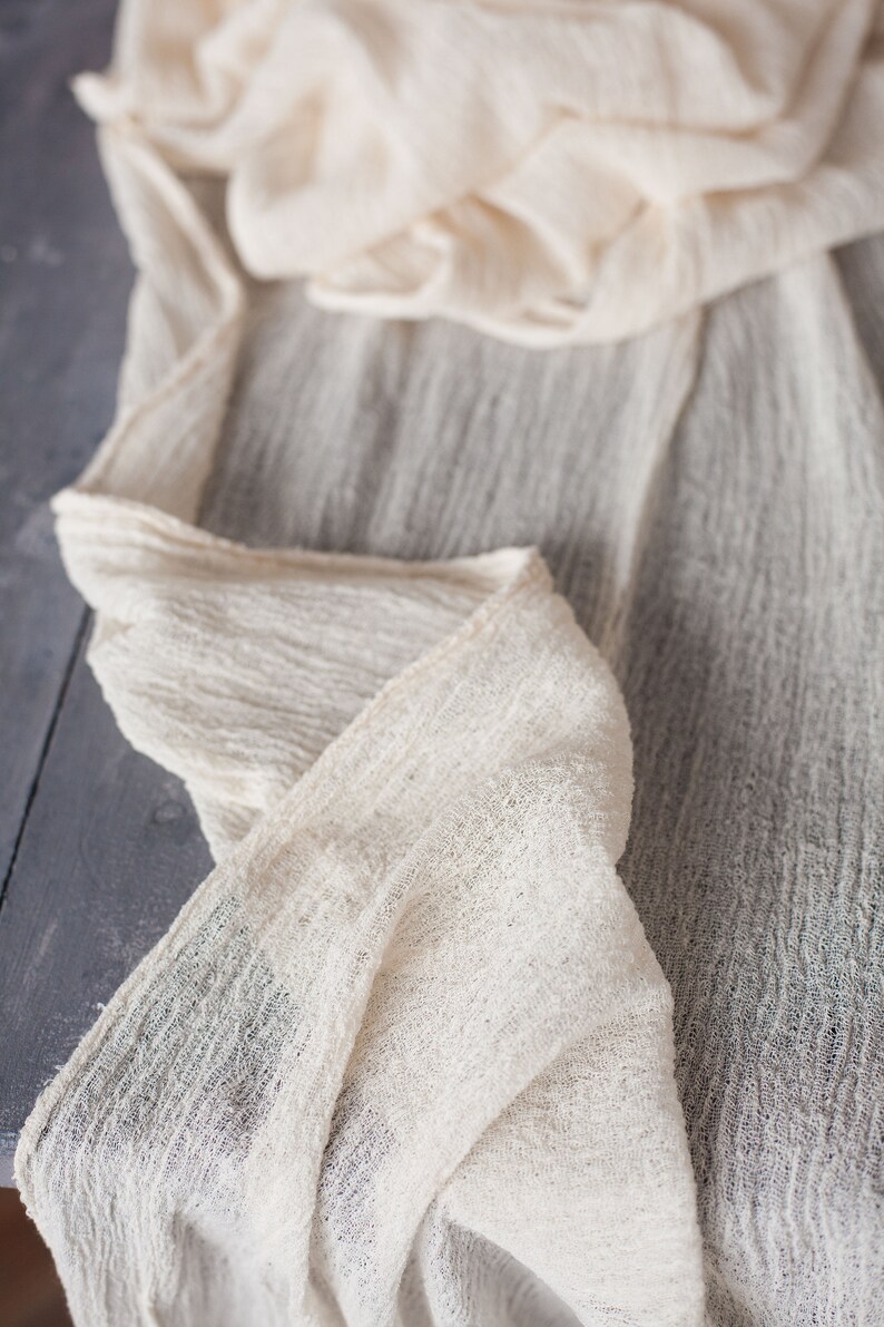 Thanksgiving Table Decor Ivory Gauze Runner for Wedding and - Etsy