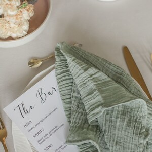 Sage Green GAUZE Muslin Napkins Rustic Wedding Gauze Napkins Wedding ...