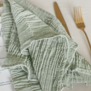 Sage Green GAUZE Muslin Napkins Rustic Wedding Gauze Napkins Wedding ...