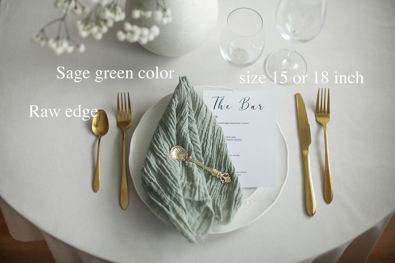 Sage Green Muslin Napkins Rustic Wedding Gauze Napkins Wedding - Etsy