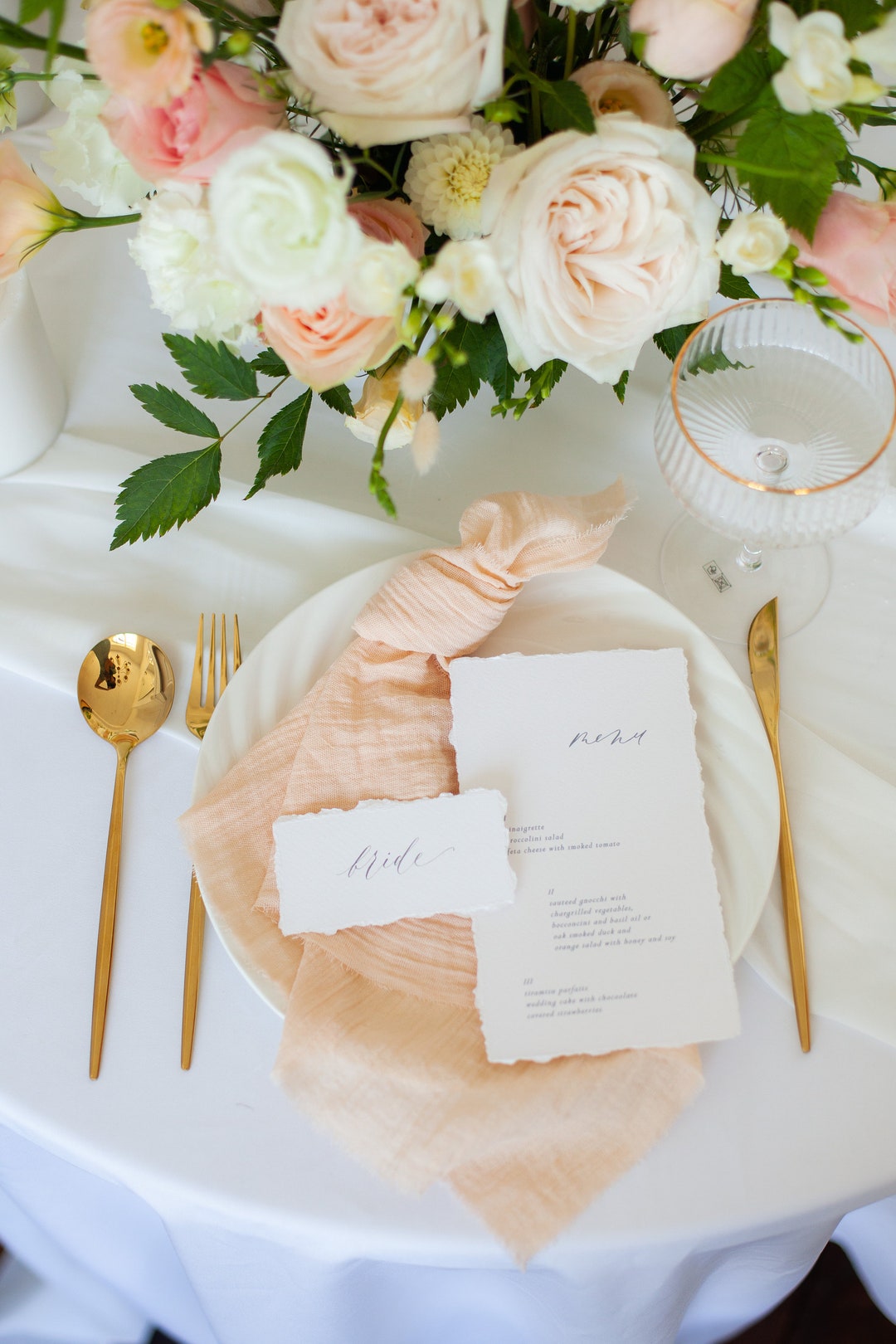 Peach Coton Wedding Napkins Wedding Napkins Raw Edges Cotton Napkins ...