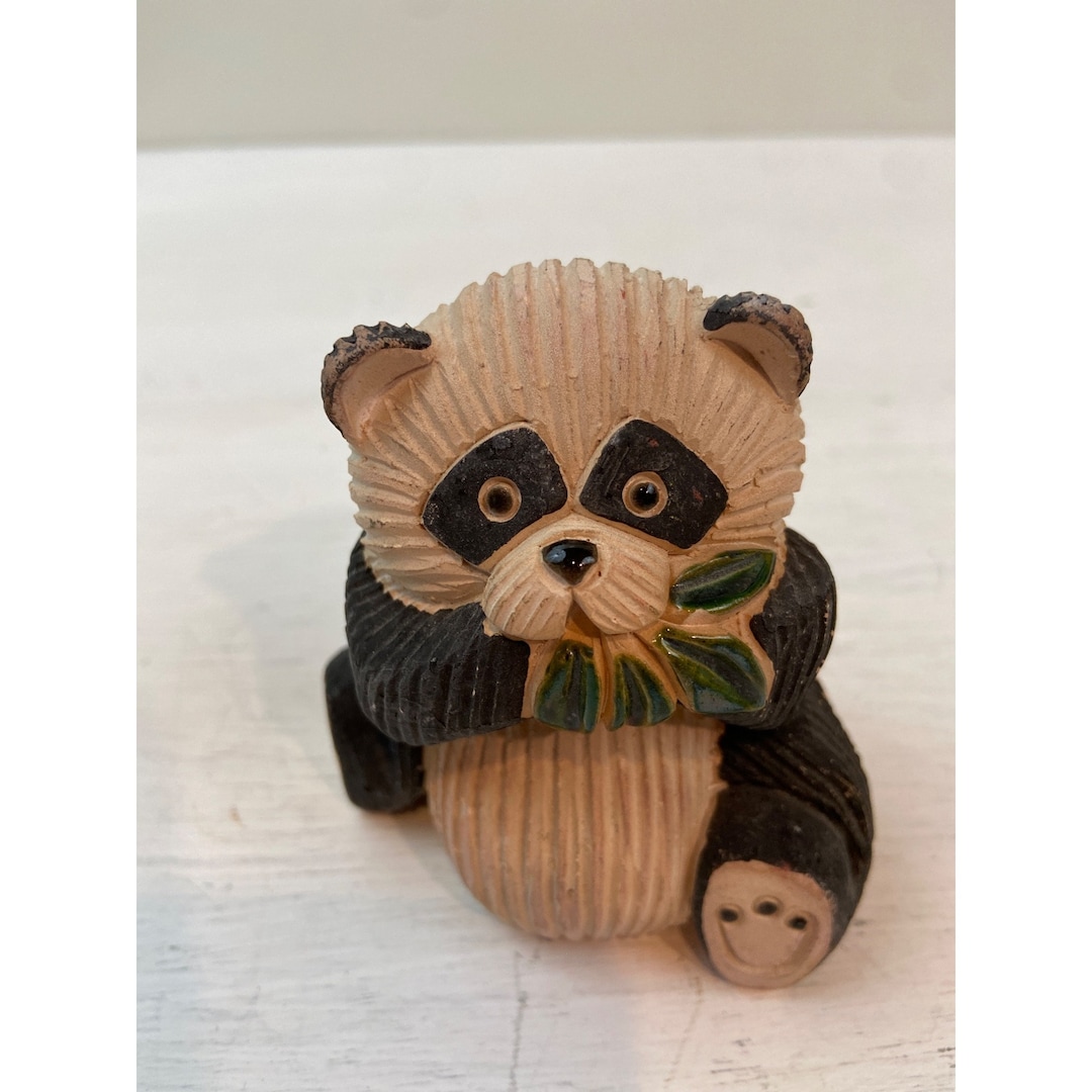 Vintage Artesania Rinconada Panda Bear Eating Green Leaves, Signed - Etsy