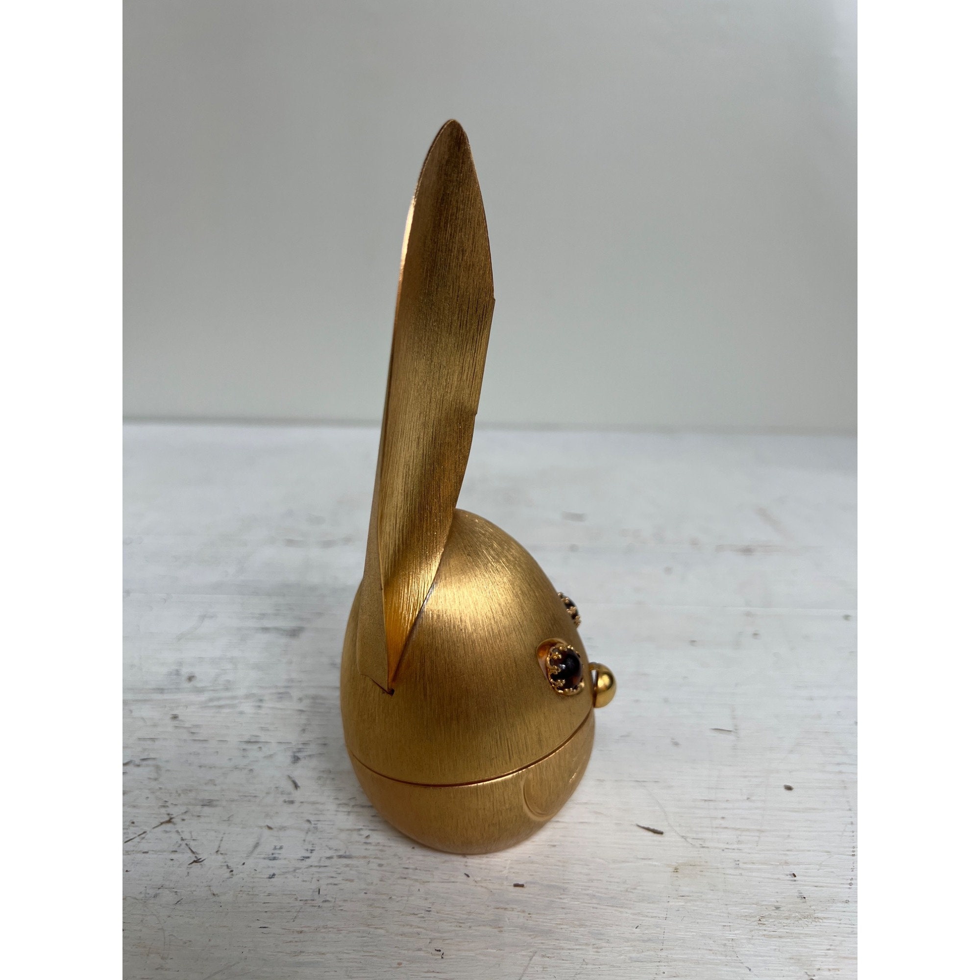 Vintage Brushed Gold Tone Bunny Rabbit Coin Bank by Napier - Etsy