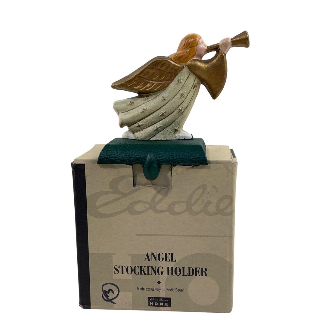 Eddie Bauer Angel Stocking Holder Cast Iron Christmas Decor Vintage ...