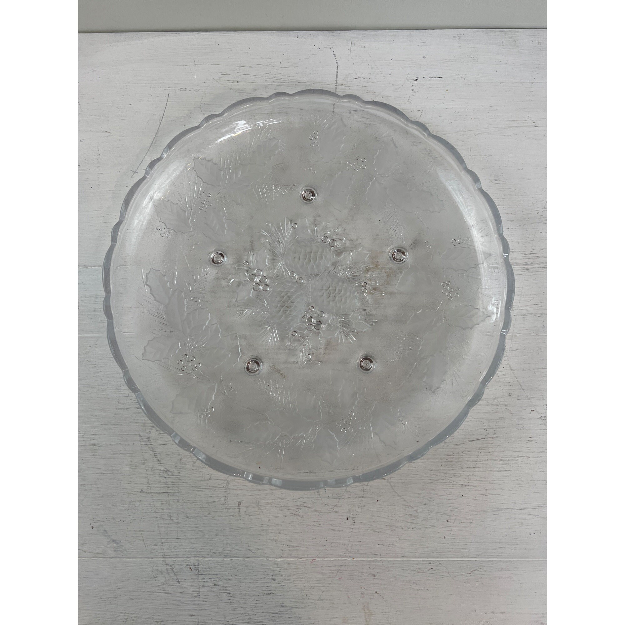 Vintage Studio Nova by Mikasa 14" Deck the Halls Round Crystal Platter ...