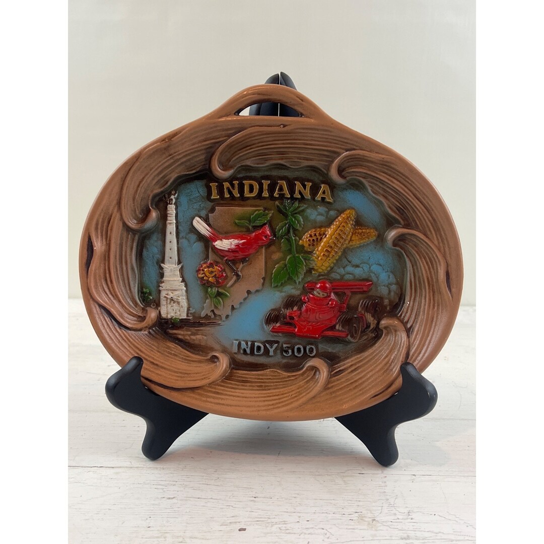Vintage Indiana State Ceramic Collector Plate - Etsy
