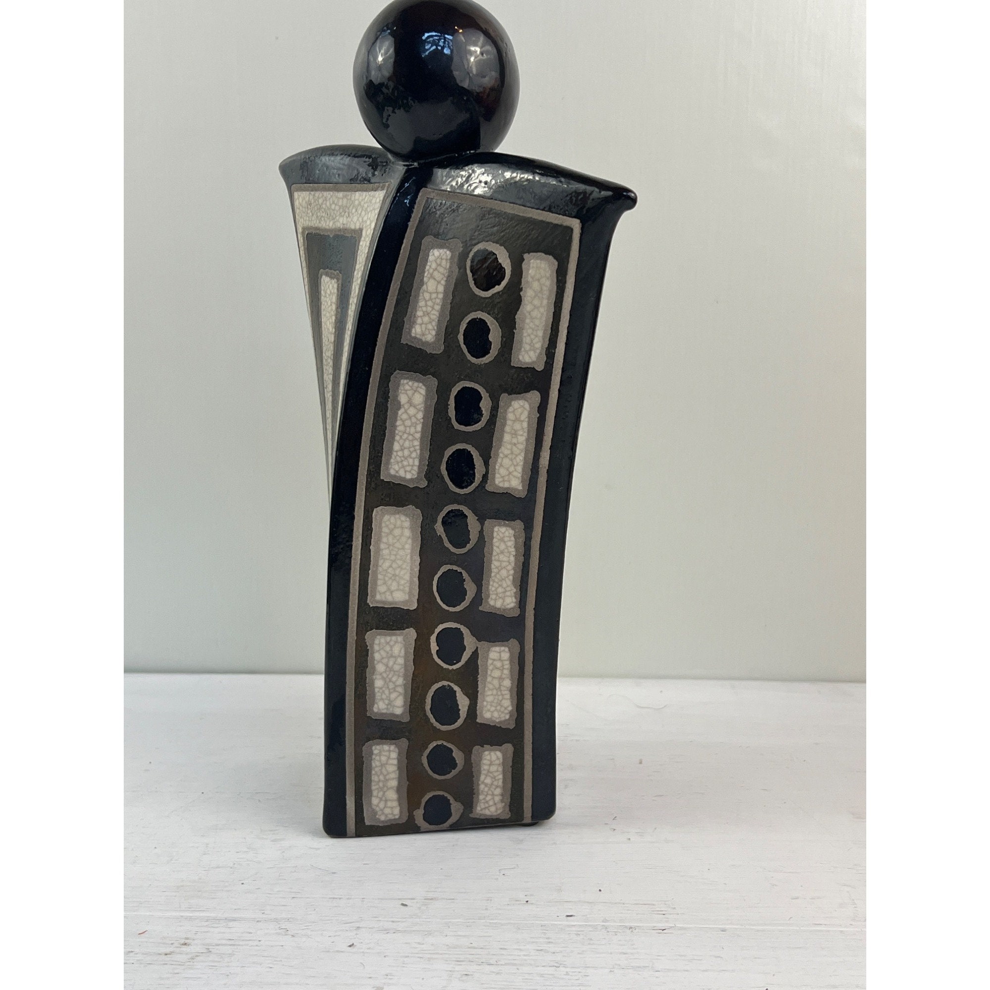 Vintage Barb Hertel Studio Art Guardian Spirit Raku Pottery 13.5'H - Etsy