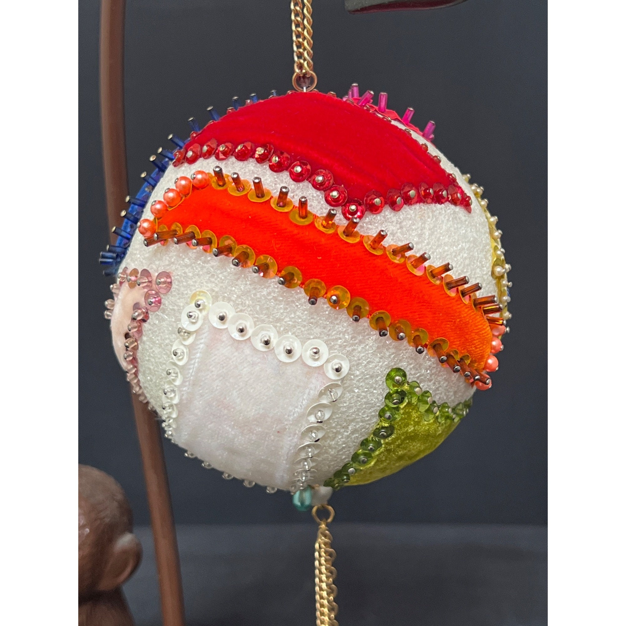 Vintage Multi-color Letter "j" Push Pin Christmas Ornament Embellished ...