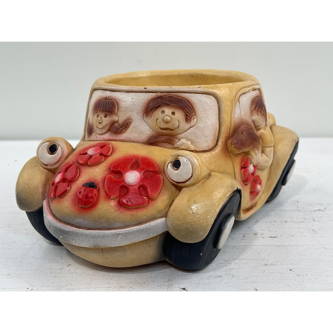 Vintage 1976 Retro Car Chalkware Planter, My-lo Ink - Etsy