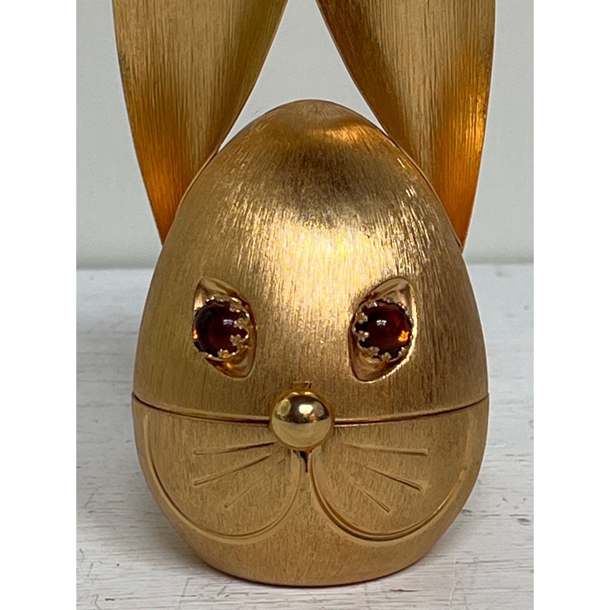 Vintage Brushed Gold Tone Bunny Rabbit Coin Bank, by Napier - Etsy