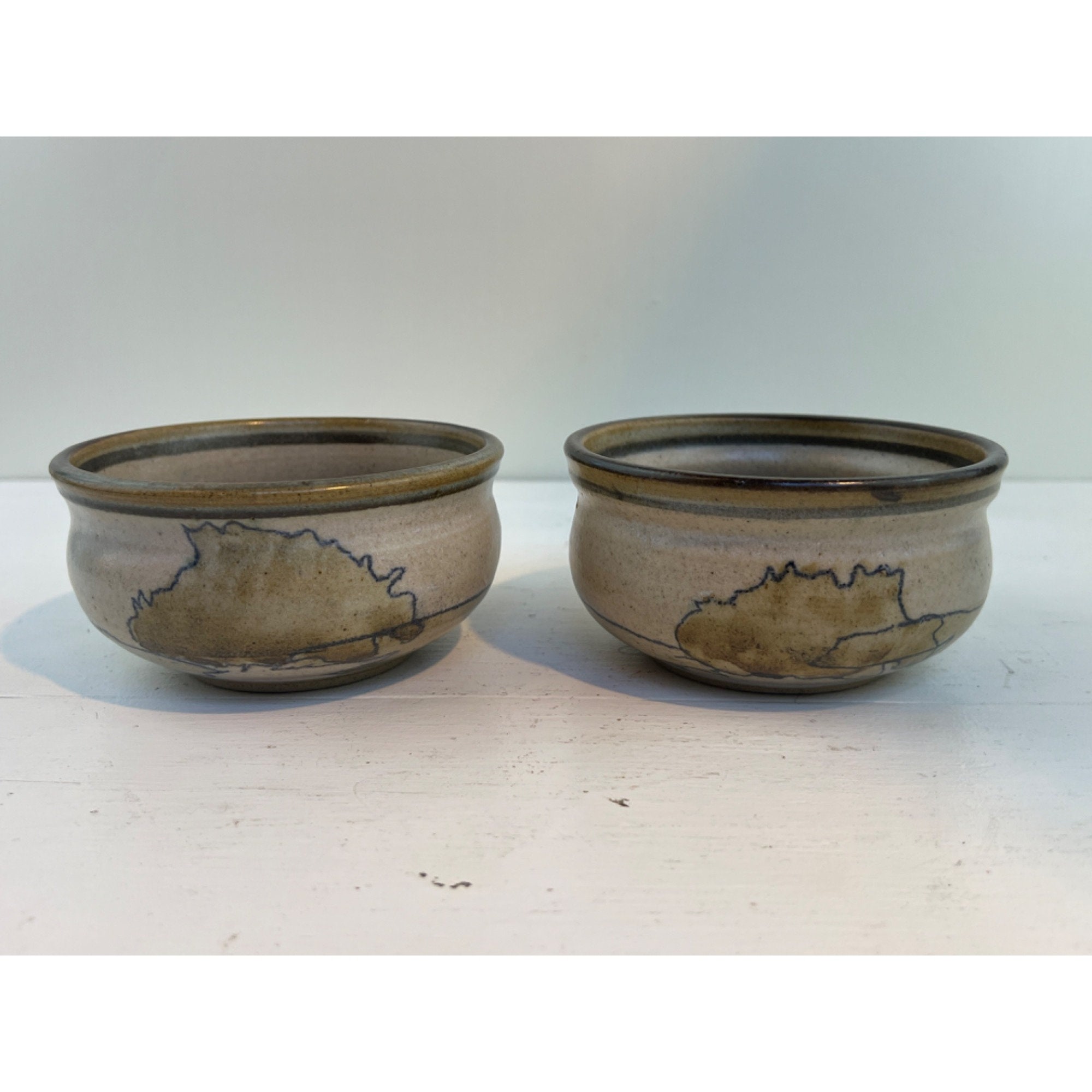 Vintage John Dunlap Studio Art Pottery Soup Bowls W Handle, Set of 2 - Etsy