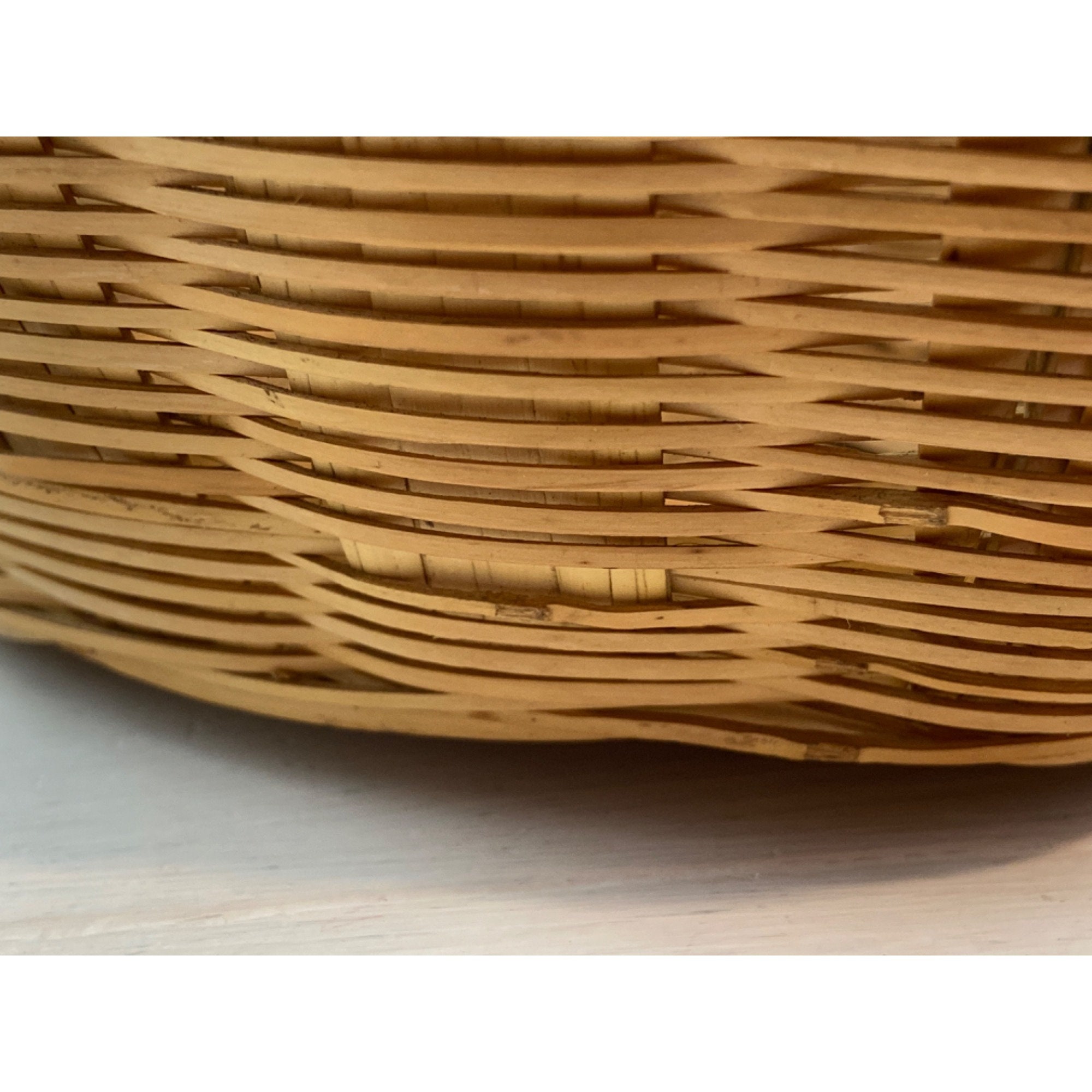Vintage Woven / Wrapped Wicker Basket - Etsy