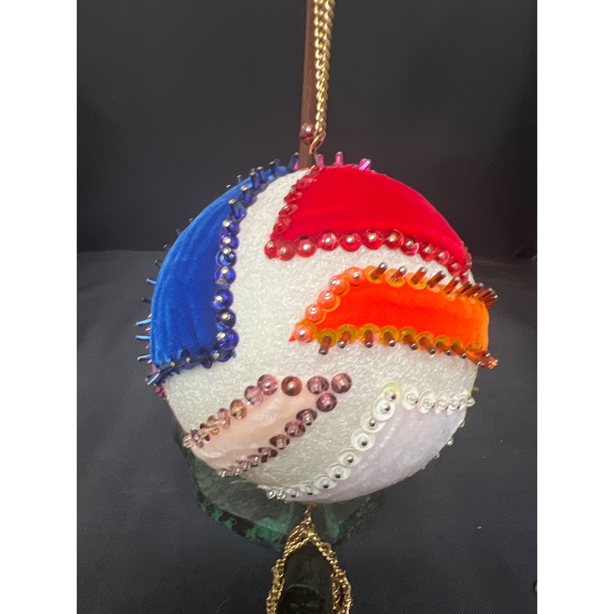 Vintage Multi-color Letter "j" Push Pin Christmas Ornament Embellished ...